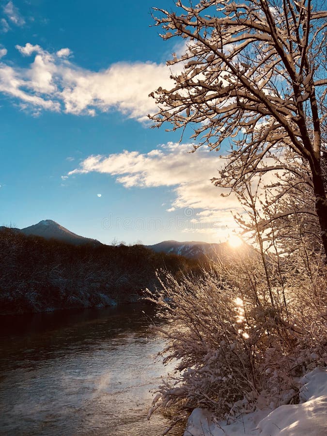 Isar river stock photo. Image of isar, winter, snow - 152530064