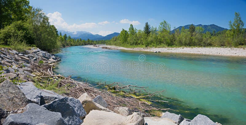 Isar river at summertime stock photo. Image of spring - 118023864