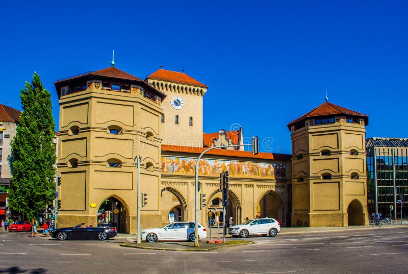 Medieval Isartor-Isar Gate at the Isartorplatz, Munich, Bavaria ...