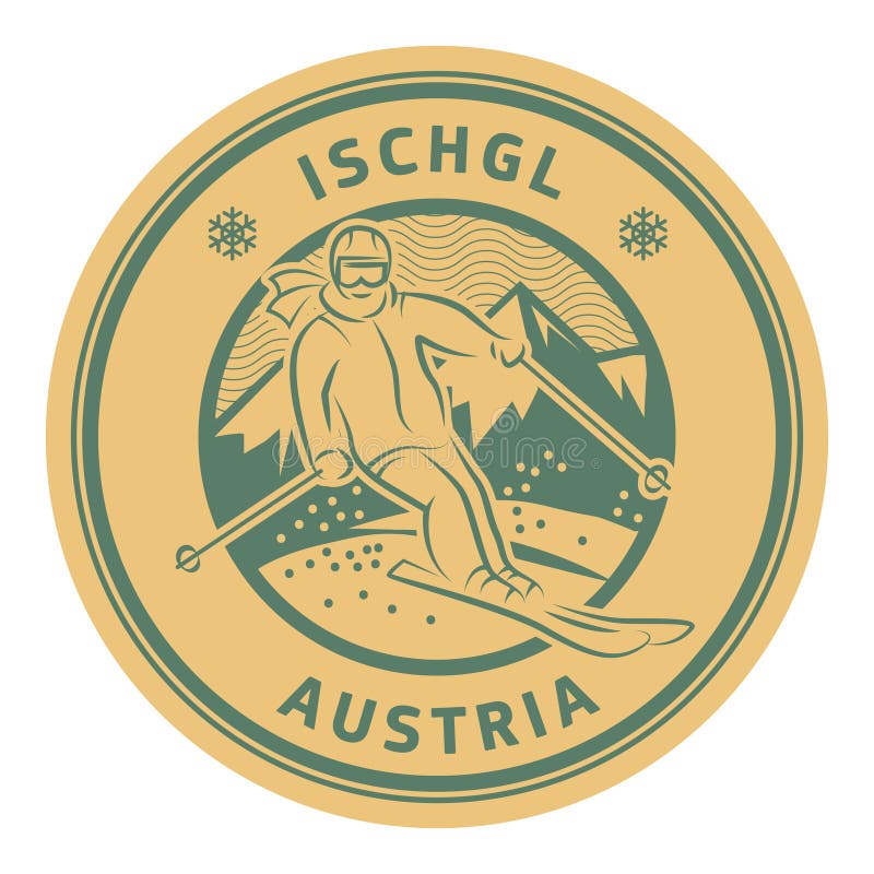 Ischgl Ski Resort in Austria Stock Vector - Illustration of resort ...