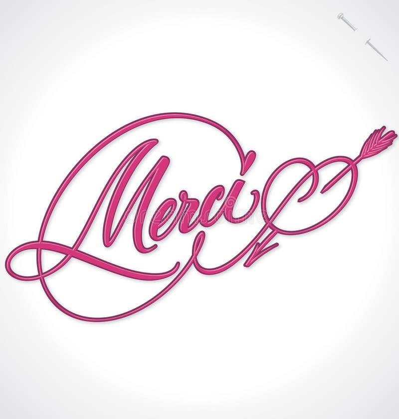 Iscrizione Della Mano Di MERCI (vettore) Illustrazione Vettoriale ...