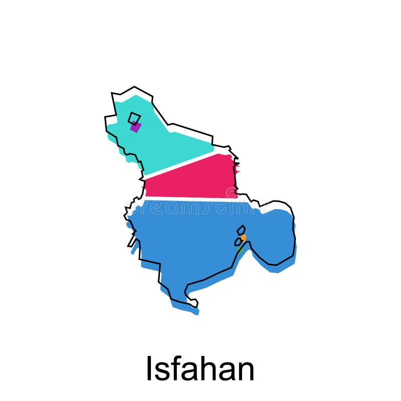 Isfahan City of Iran Map Vector Illustration, Vector Design Template ...