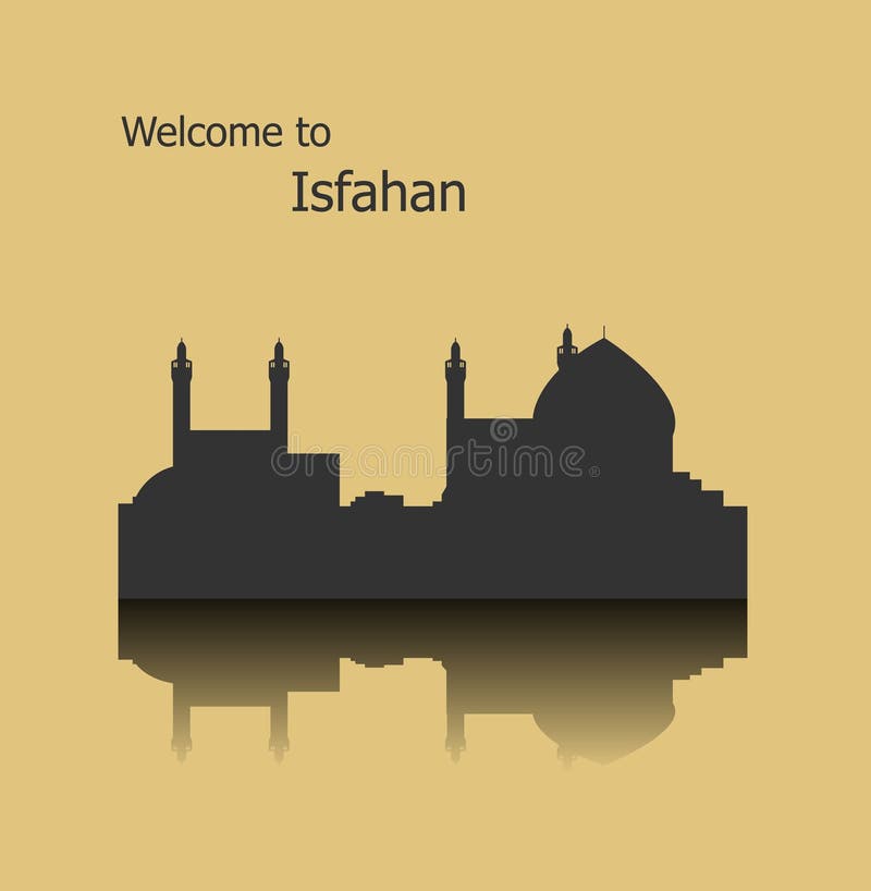 Isfahan Iran City Silhouette Ilustración del Vector - Ilustración de ...