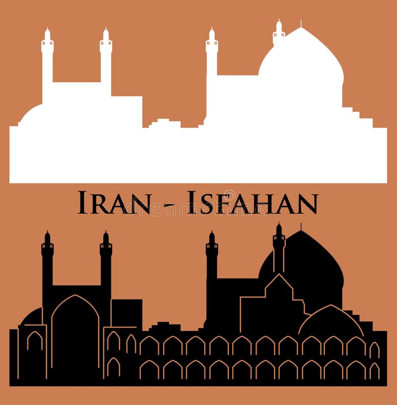 Isfahan Iran City Silhouette Ilustración del Vector - Ilustración de ...