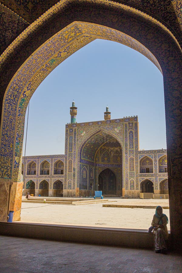 ISFAHAN, IRAN - JULY 9, 2019: Courtyard of the Shah Mosque in Isfahan ...