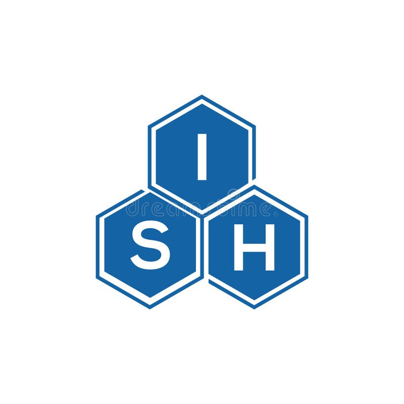 ISH Letter Logo Design on White Background.ISH Creative Initials Letter ...