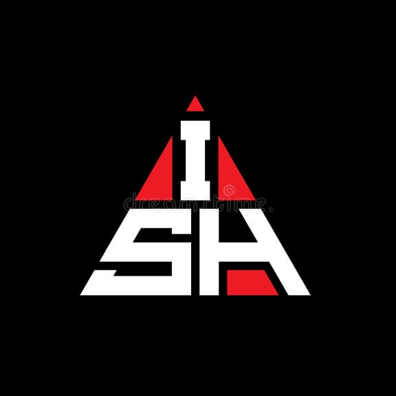 ISH Triangle Letter Logo Design with Triangle Shape. ISH Triangle Logo ...
