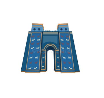 Ishtar Gate Vector Illustration on White Background Stock Vector ...