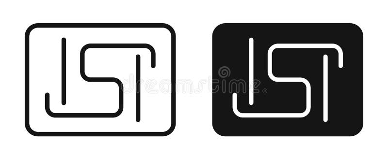 ISI Mark Vector Icon Set in Black and White Outlines Stock Vector ...