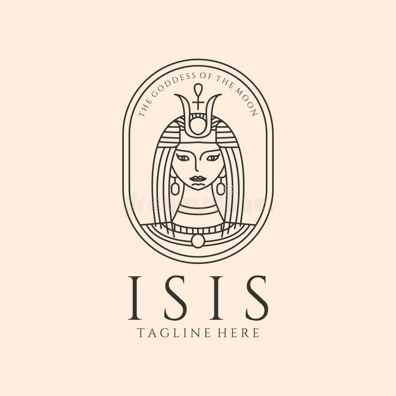 Isis Goddess of the Moon Line Art Logo Vector Symbol Illustration ...