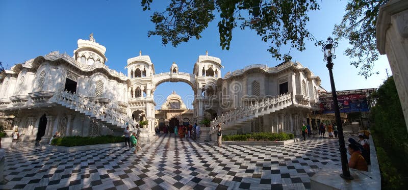 Iskcon Temple vrindavan stock image. Image of uttar - 259469515