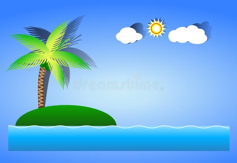 Isla ilustración del vector. Ilustración de verde, sombra - 26063076