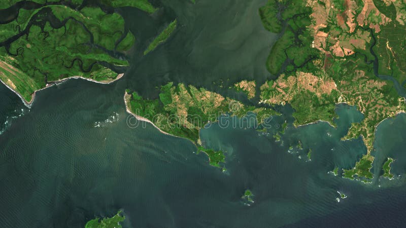 Isla Boca Brava in the North Pacific Ocean on a Satellite Image Stock ...