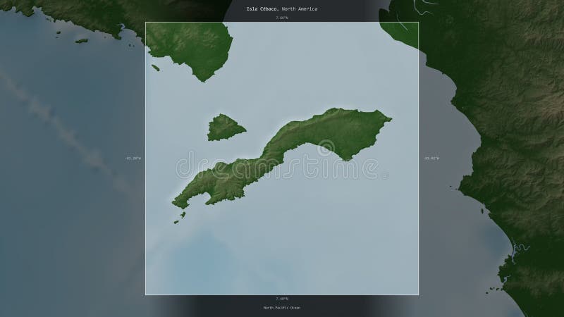 Isla Cebaco, Panama, Highlighted and Labelled. Physical Stock ...