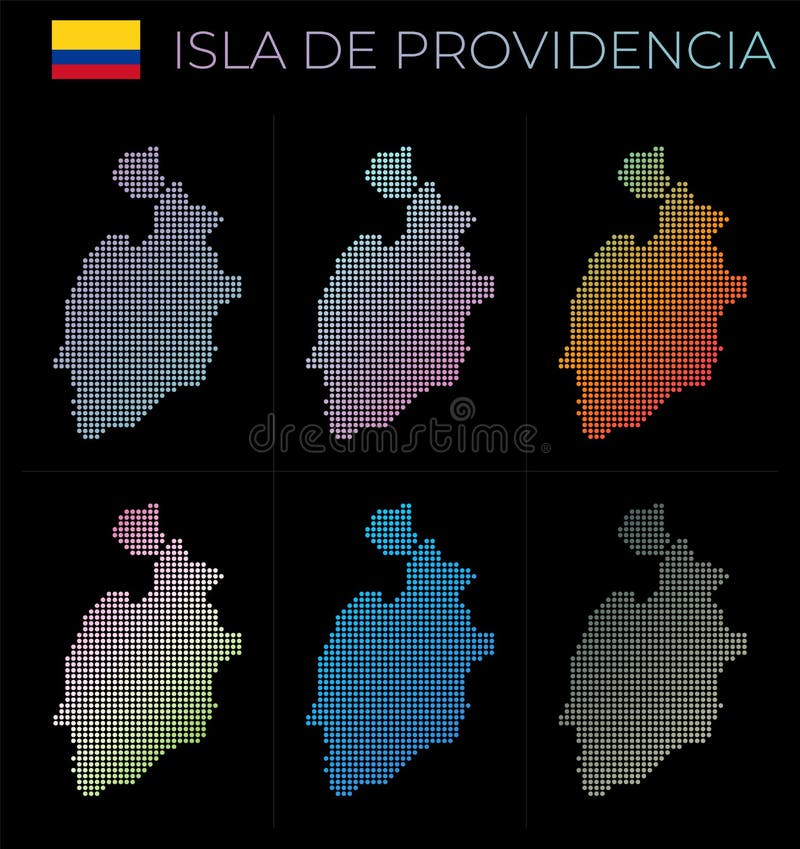 Isla De Providencia Dotted Map Set. Stock Vector - Illustration of ...