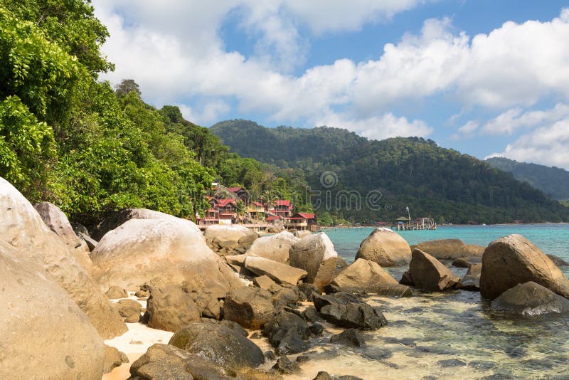 Isla De Tioman, Playas Blancas Imagen de archivo - Imagen de blanco ...