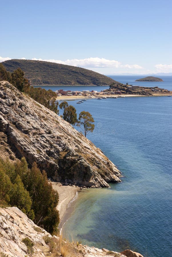 Titicaca Lake, Bolivia, Isla Del Sol Landscape Stock Image - Image of ...
