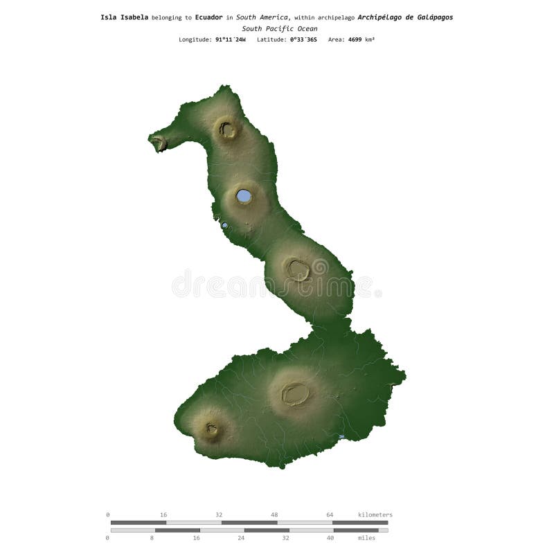 Isla Isabela. Ecuador. Shape on White. Physical Stock Illustration ...