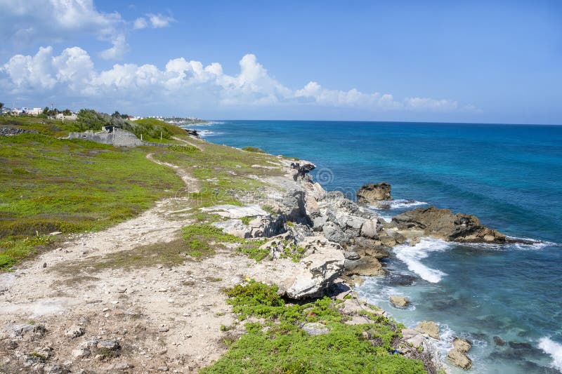 Isla Mujeres Punta Sur Mexico Stock Photo - Image of coastline, high ...