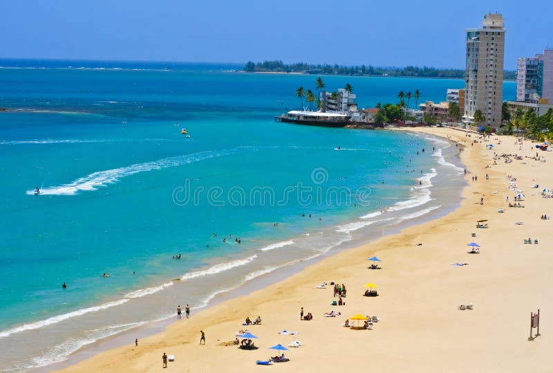Isla Verde Strand, San Juan Stockbild - Bild von säurenummer ...