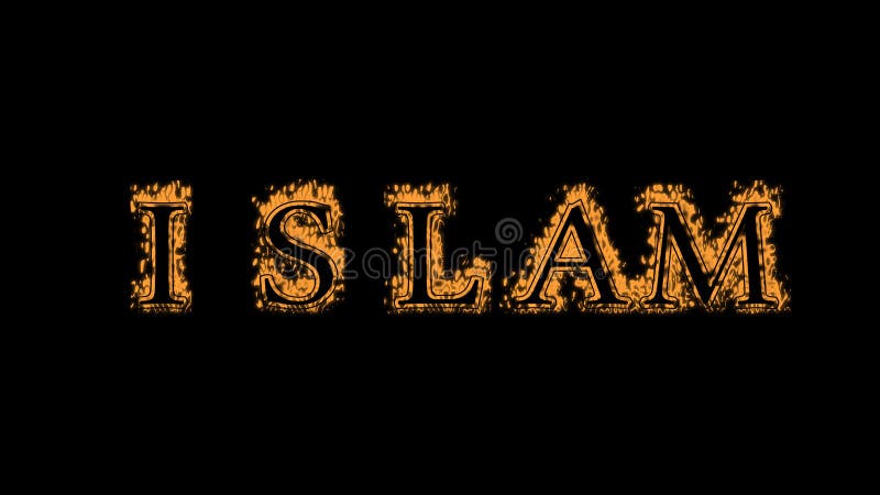 Islam Fire Text Effect Black Background Stock Illustration ...