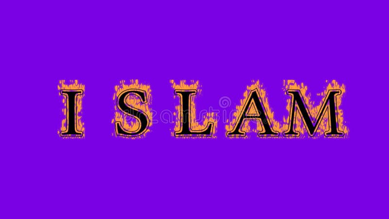 Islam Fire Text Effect Black Background Stock Footage - Video of ...