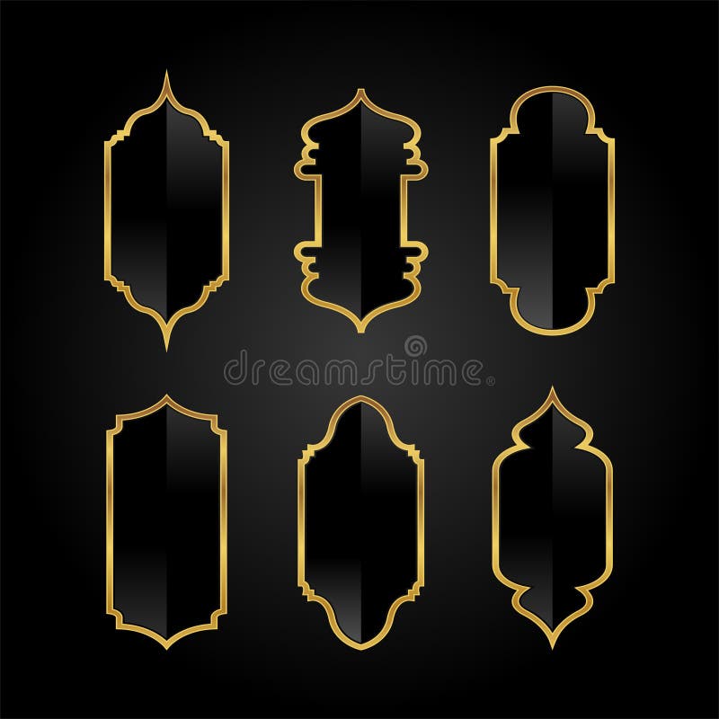 Islam Mosque Windows and Arches Vector Illustration Set Stock Vector ...