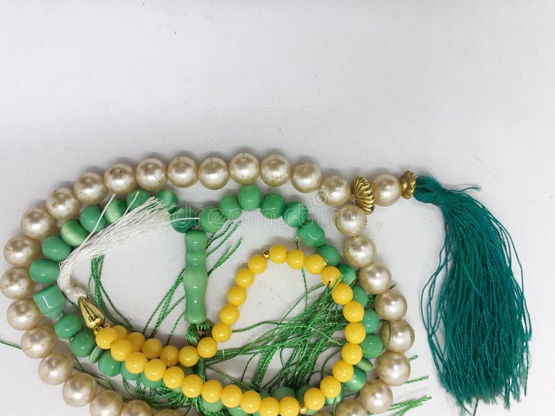 Islam Religious Praying Beads Rope in White Isolated Background Stock ...