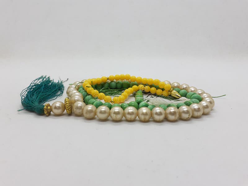Islam Religious Praying Beads Rope in White Isolated Background Stock ...