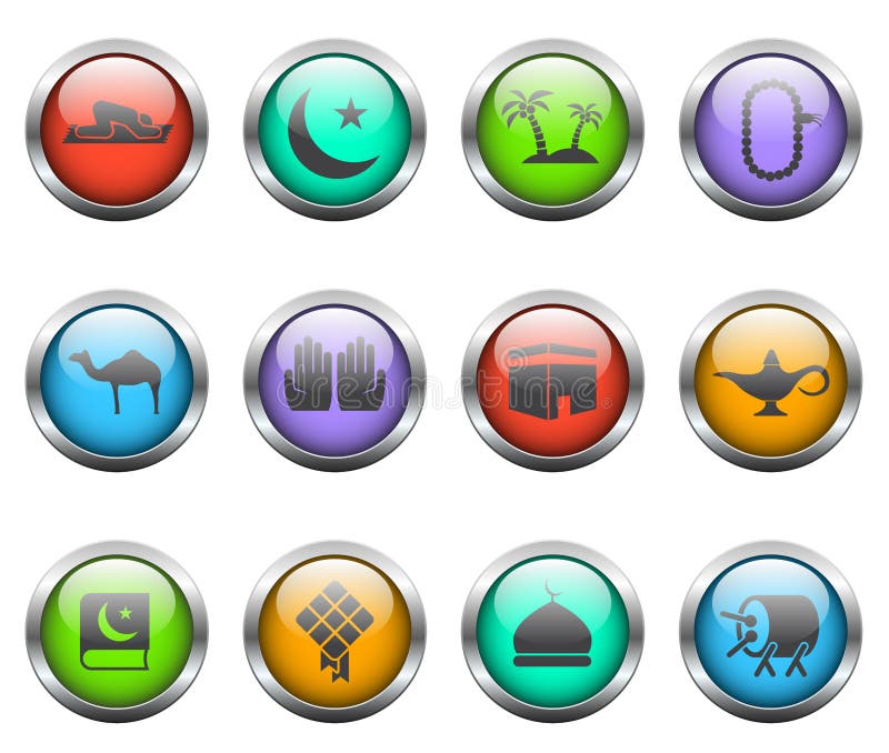 Islam icon set stock vector. Illustration of mubarak - 238439806