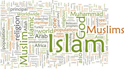Islam word cloud stock illustration. Illustration of middle - 9958714