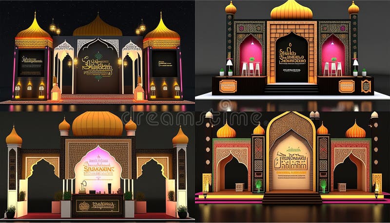 Islamic Stage Background Pastel Color Abstract Template Print Stock ...