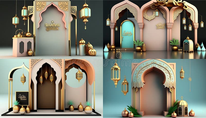 Ramadan Background Backdrop Booth Stage Event Islamic Stock ...