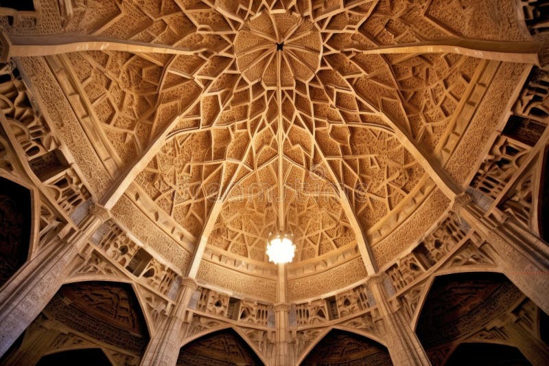 Islamic Architectural Patterns on a Mosque Ceiling Stock Illustration ...
