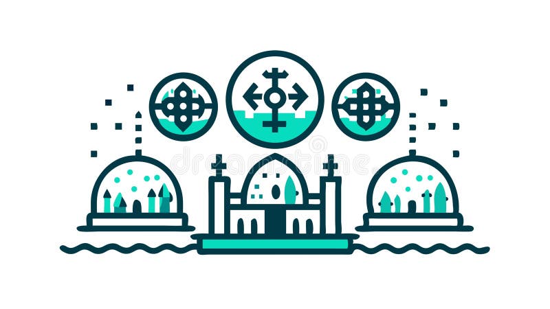 Islamic Architecture, Mosque on Water, Vector Design Generative AI ...