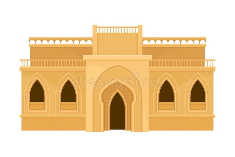Islamic Architecture with Pointed Arches and Geometric Patterned ...
