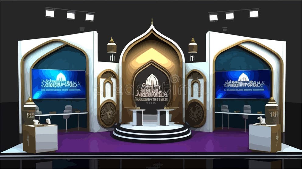 ISLAMIC BACKGROUND BOOTH STAGE for RAMADAN EID FITR Stock Vector ...