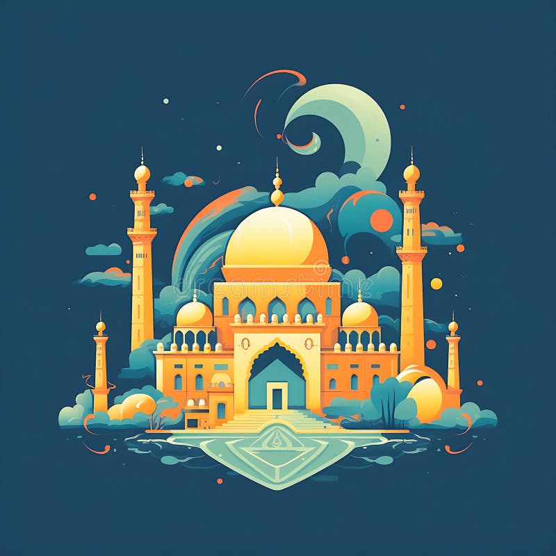 Islamic Background , Mosque Concept . Stock Illustration - Illustration ...
