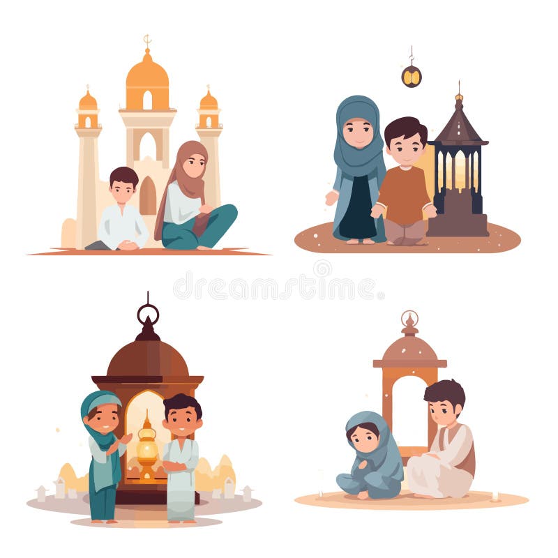ISLAMIC BOOK CHILDREN ILLUSTRATION VECTOR Stock Vector - Illustration ...