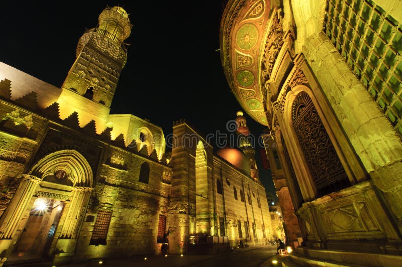 Islamic cairo at night. stock image. Image of mosque - 19035085