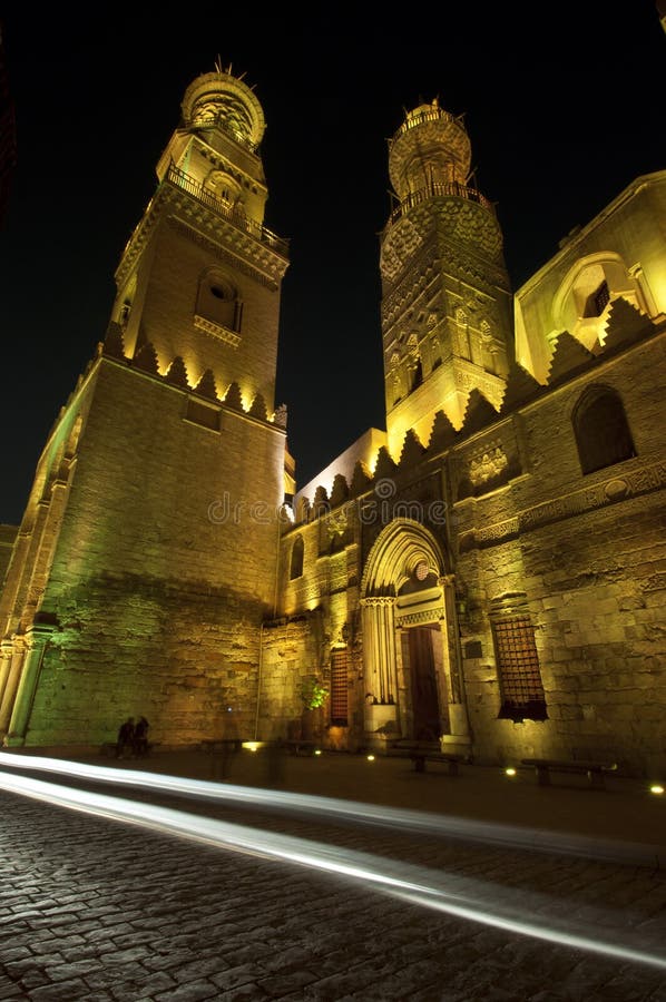Islamic cairo at night. stock image. Image of mosque - 19035085