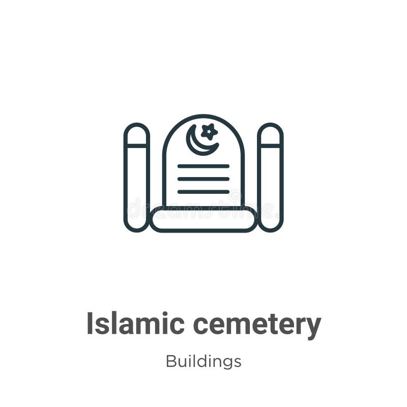 Islamic Cemetery Vector Icon on White Background. Flat Vector Islamic ...