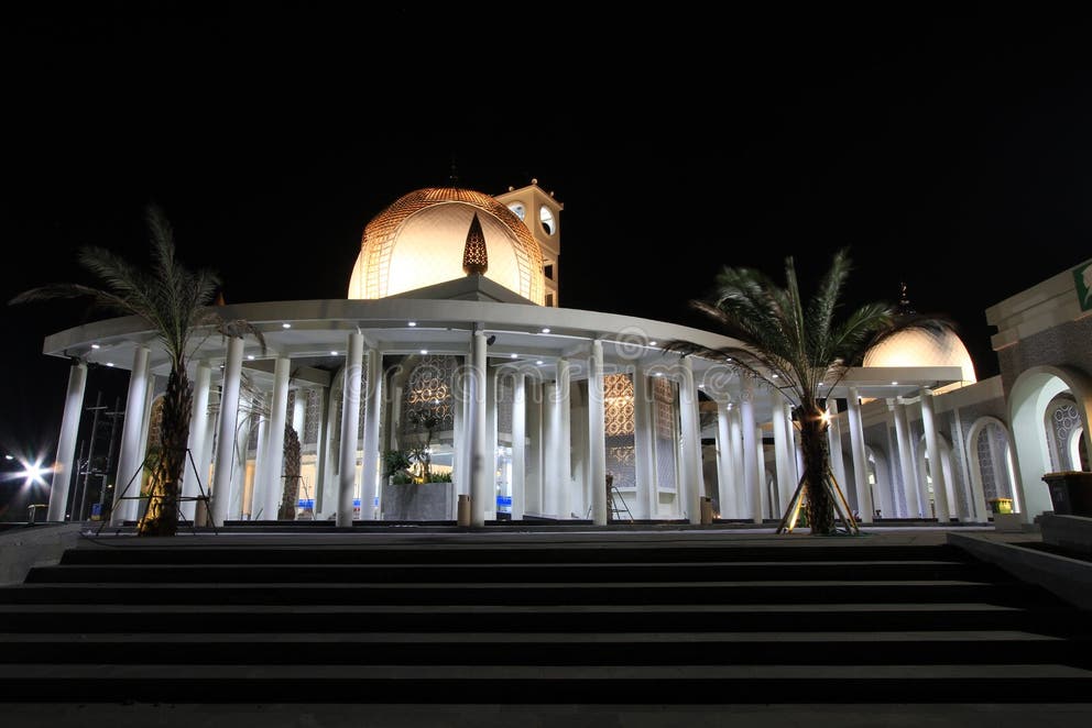 December 2019, Beautiful Mosque in Gresik, East Java, Indonesia, KH Ahmad Dahlan Mosque at Night ...