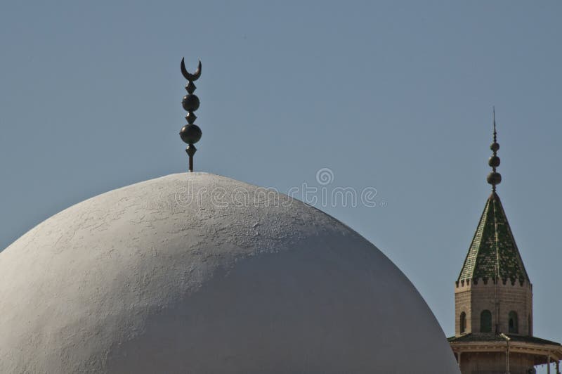 The Mosque With The Muslim Crescent Stock Image - Image of muslim ...