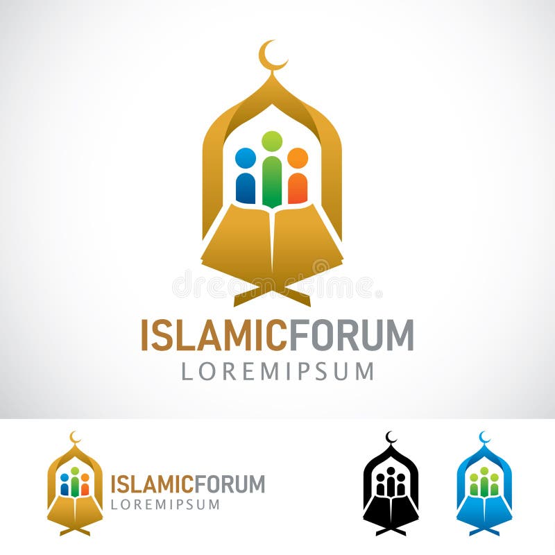 Islamic Forum Logo Design Template Stock Vector - Illustration of ...