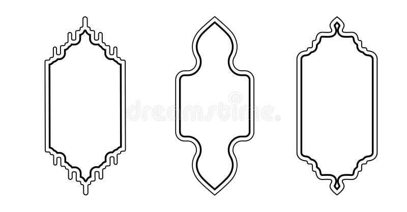 Islamic Frames Shape of a Window or Door Arch. Arab Frame Set. Vector ...