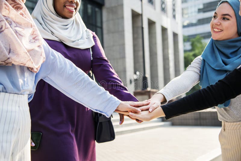 Islamic Friends Hands Stack for Teamwork Stock Photo - Image of adult ...