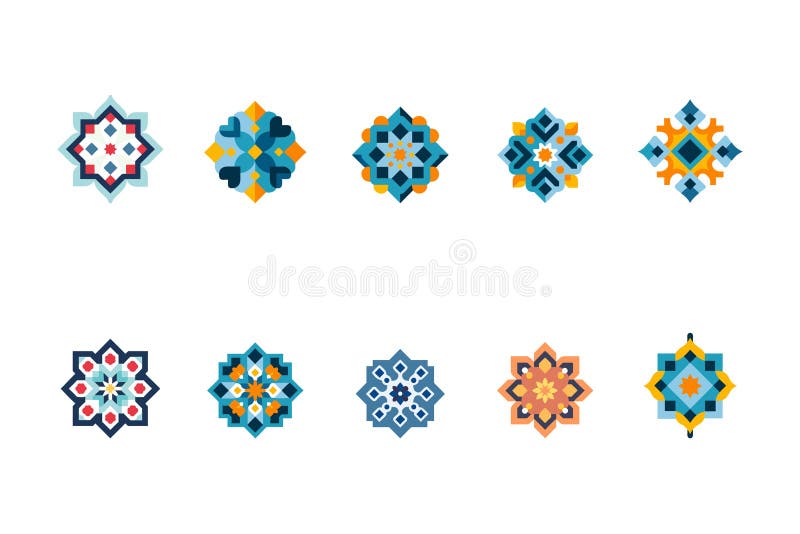 Islamic Geometric Outline Pattern Design Silhouette Stock Vector ...