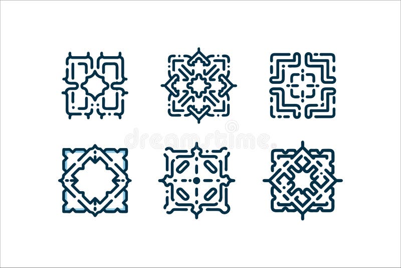Islamic Geometric Outline Pattern Design Silhouette Stock Illustration ...