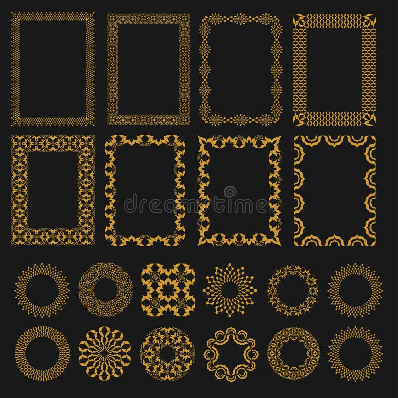 Madinah Style Islamic Motif Frame and Elements Stock Vector ...